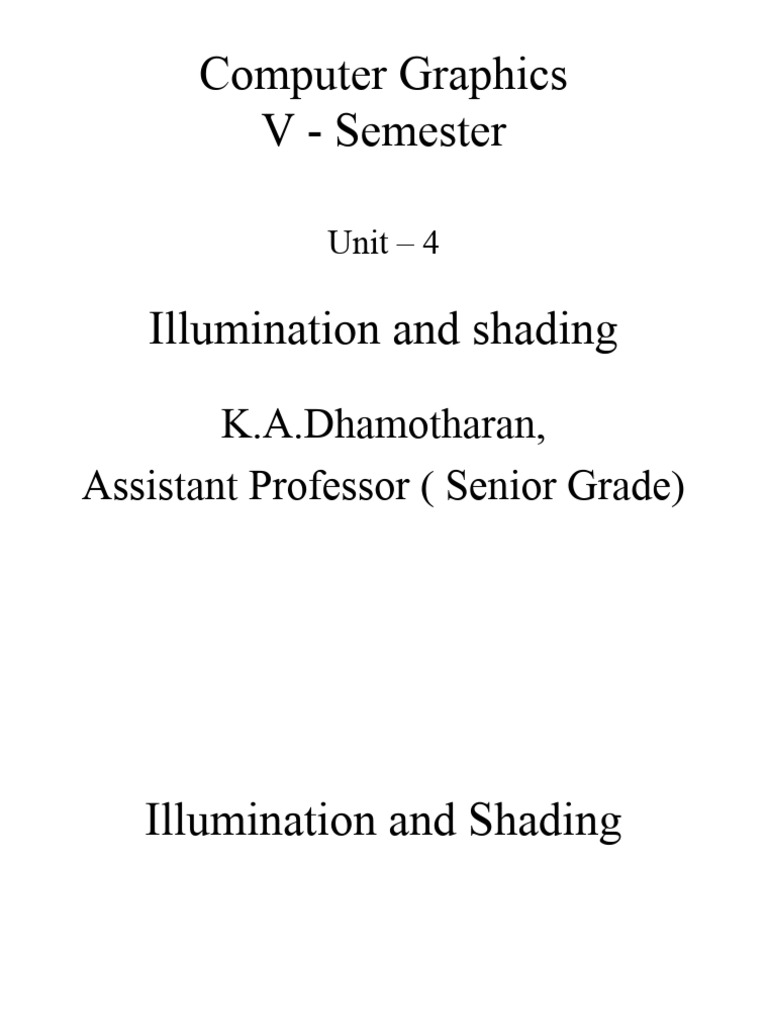 Illumination and Shading | PDF | Computer Vision | Electrodynamics