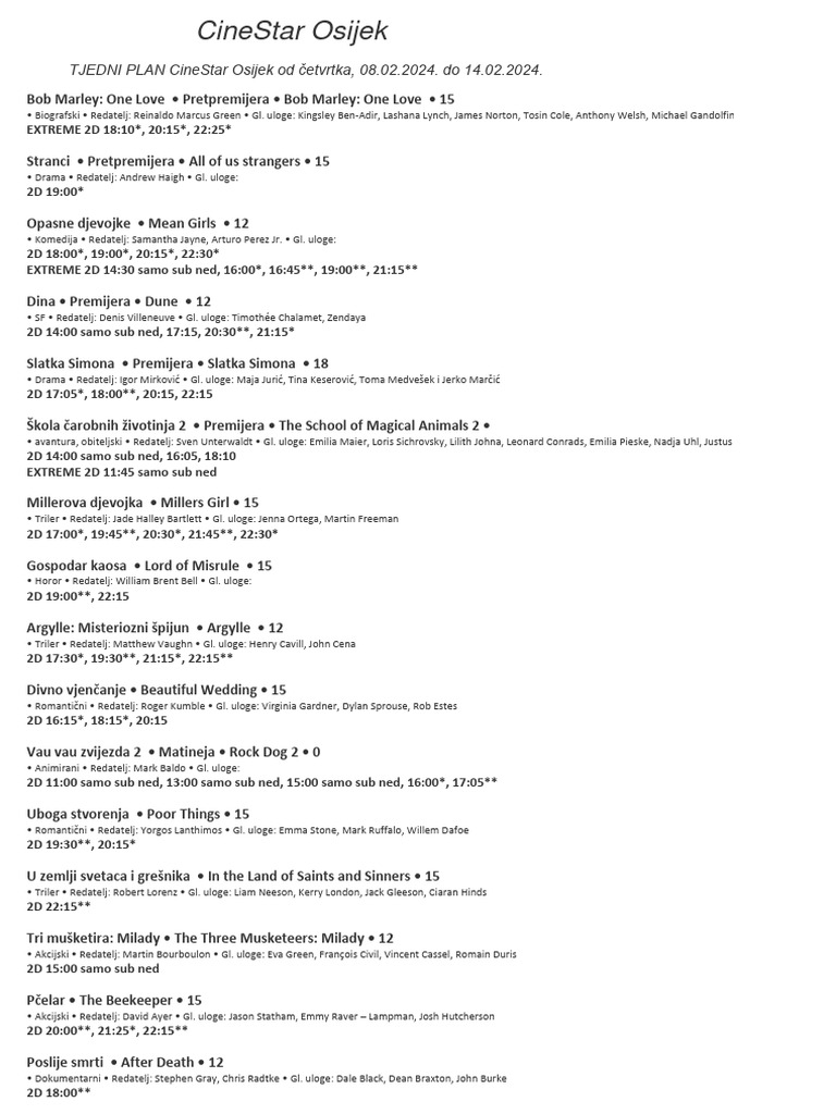 CineStar Osijek 08.02.2024 | PDF