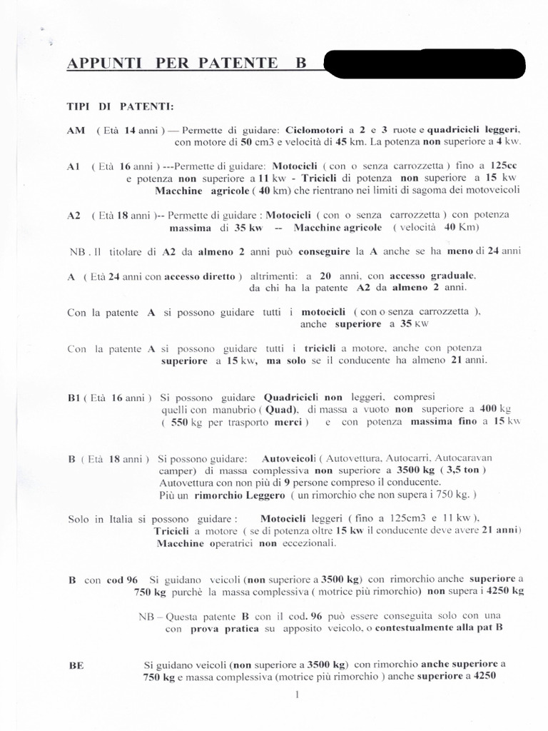 Appunti Patente | PDF