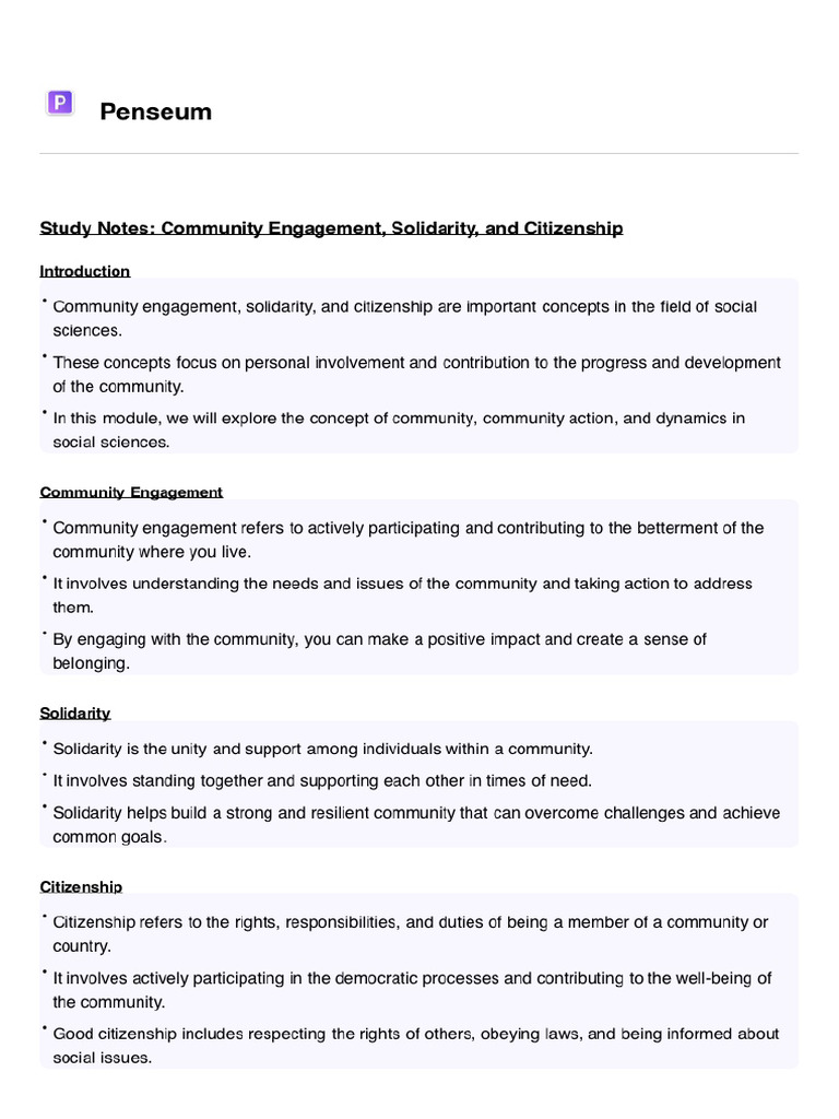 Community Engagement & Citizenship | PDF