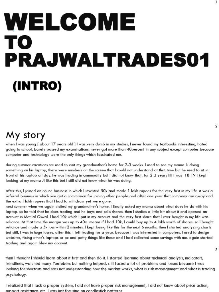 Prajwal Trades | PDF | Financial Markets | Investing