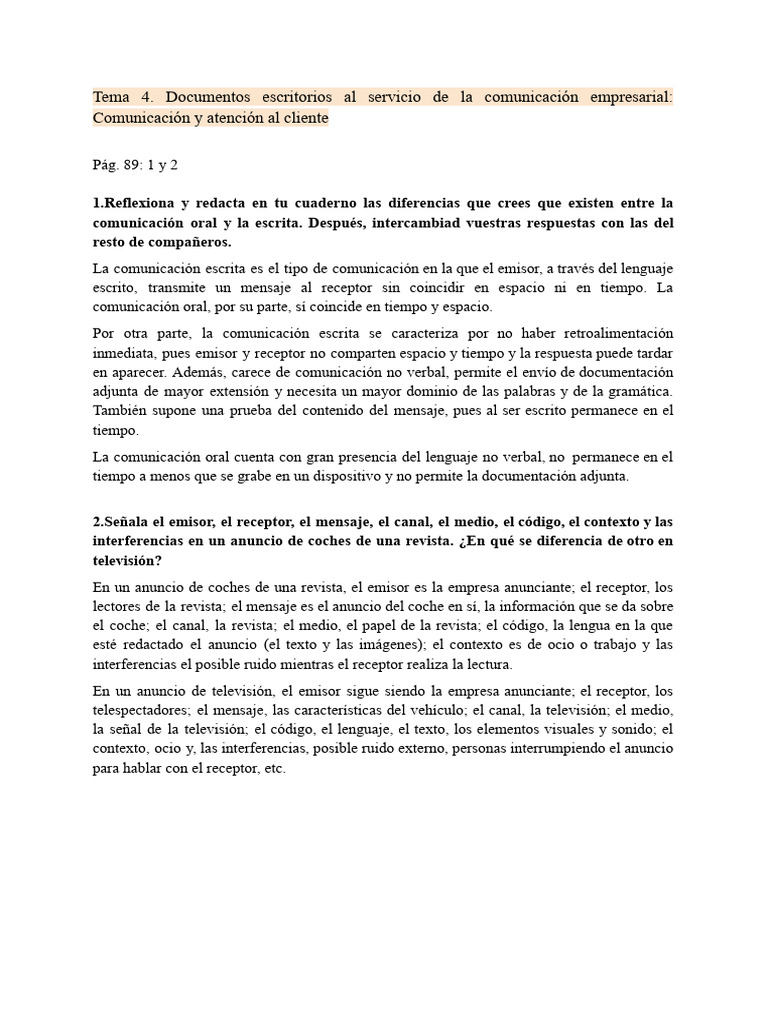 Cac. T4. Act | PDF | Comunicación | Coma