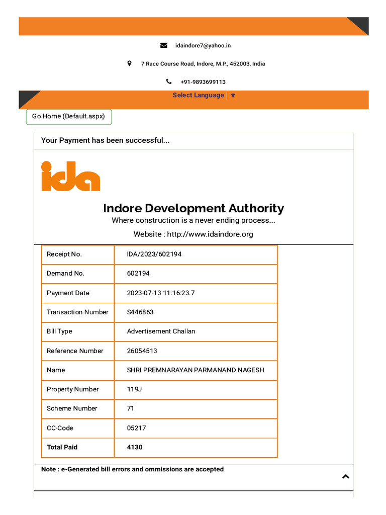 IDA - Indore Development Authority | PDF