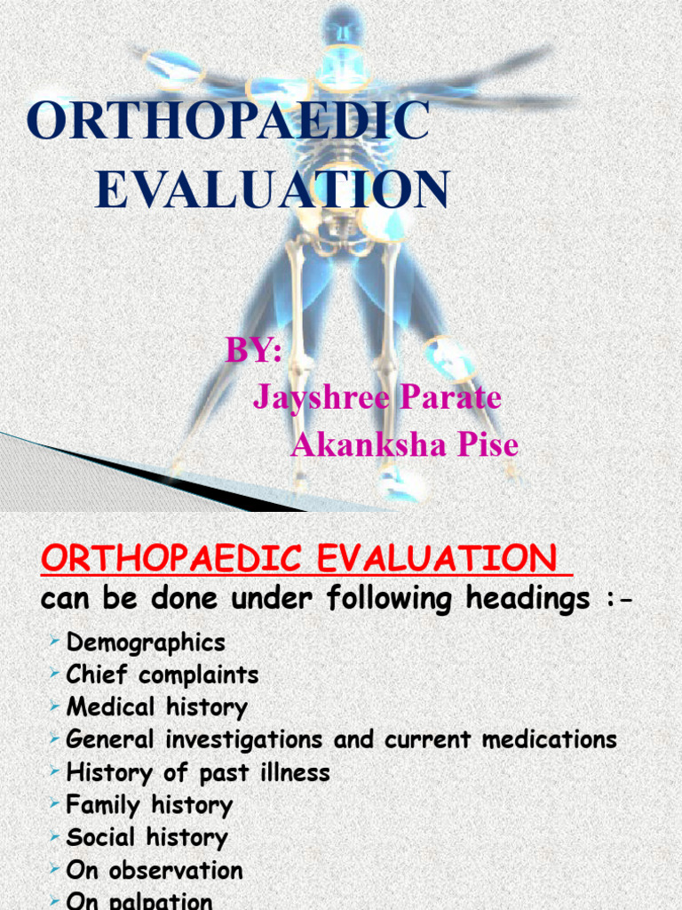 Ortho Evaluation | PDF | Wound | Elbow