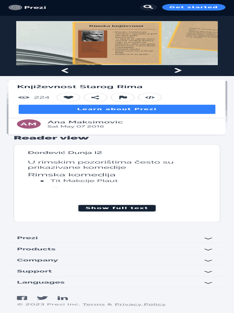 Književnost Starog Rima by Ana Maksimovic | PDF