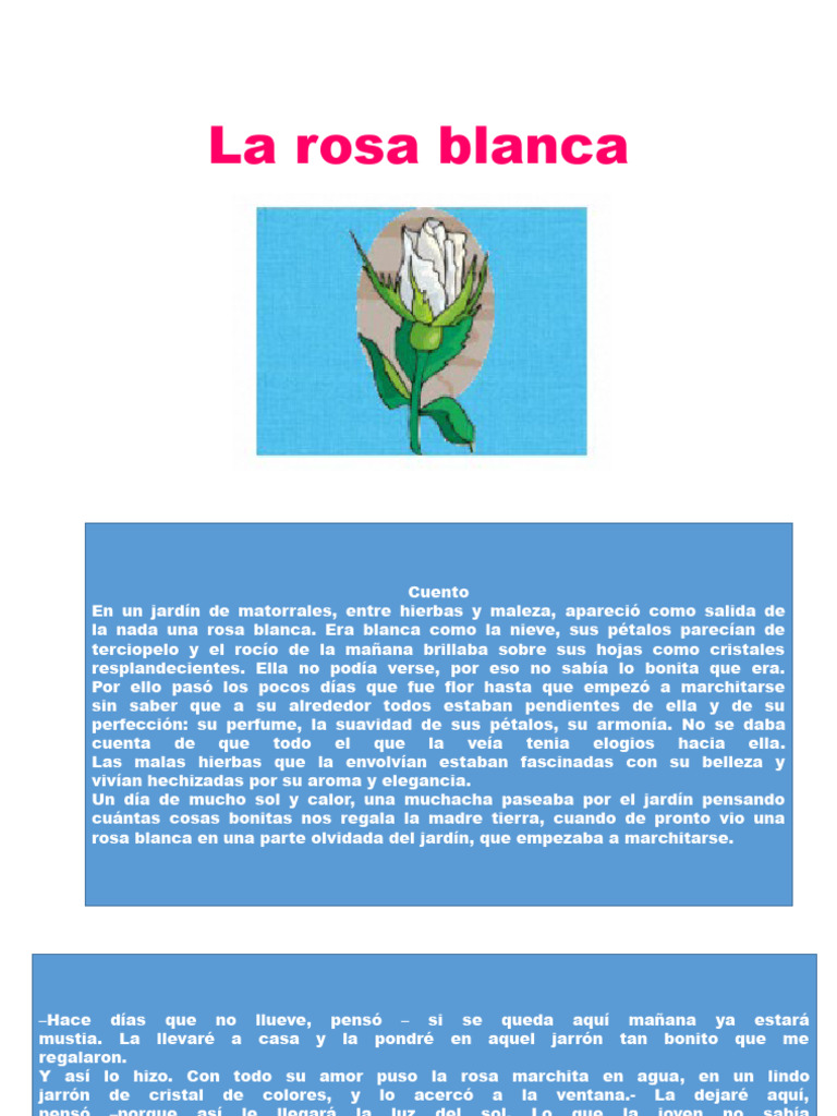 La rosa blanca: un cuento de autodescubrimiento | PDF