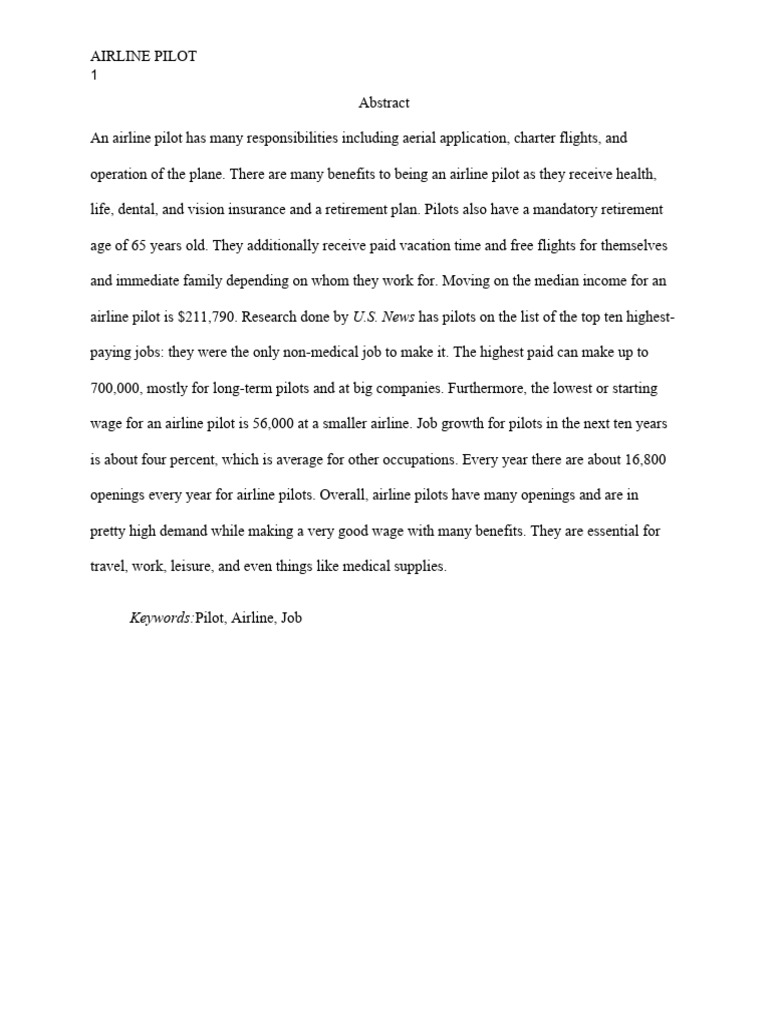 Airline Pilot Career Overview and Benefits | PDF