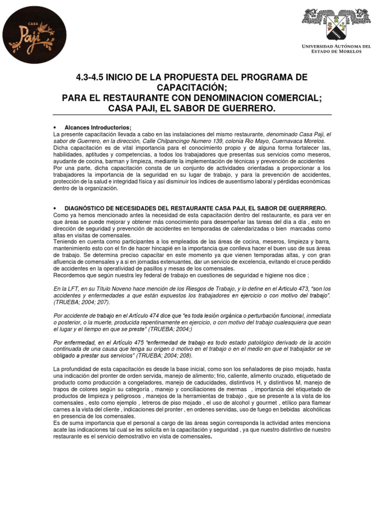 4.3-4.5 Ejecución Del Programa de Capacitación | PDF | Alimentos | Creación de capacidad