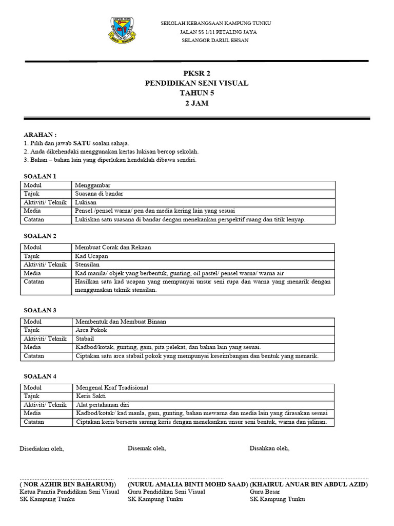 PKSR 2 Amali TAHUN 5 | PDF