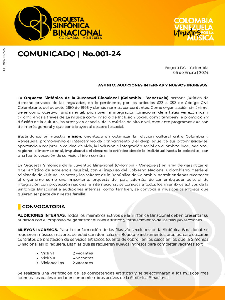 Comunicado No001!24!1 | PDF