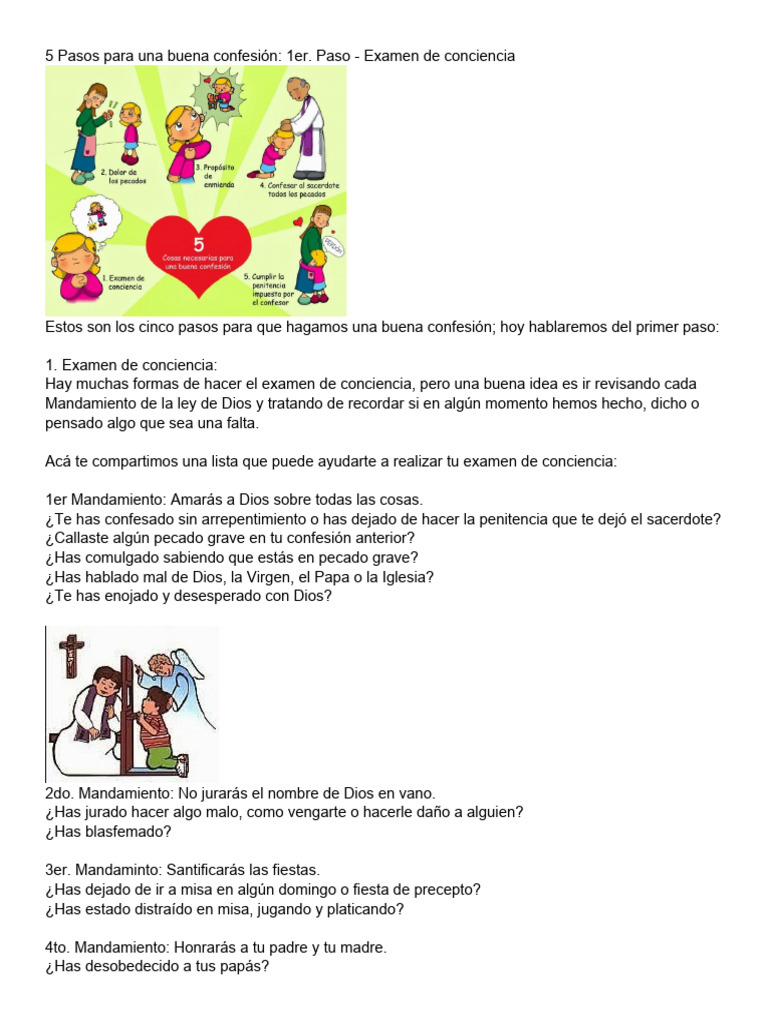 5 Pasos para Una Buena Confesión | PDF