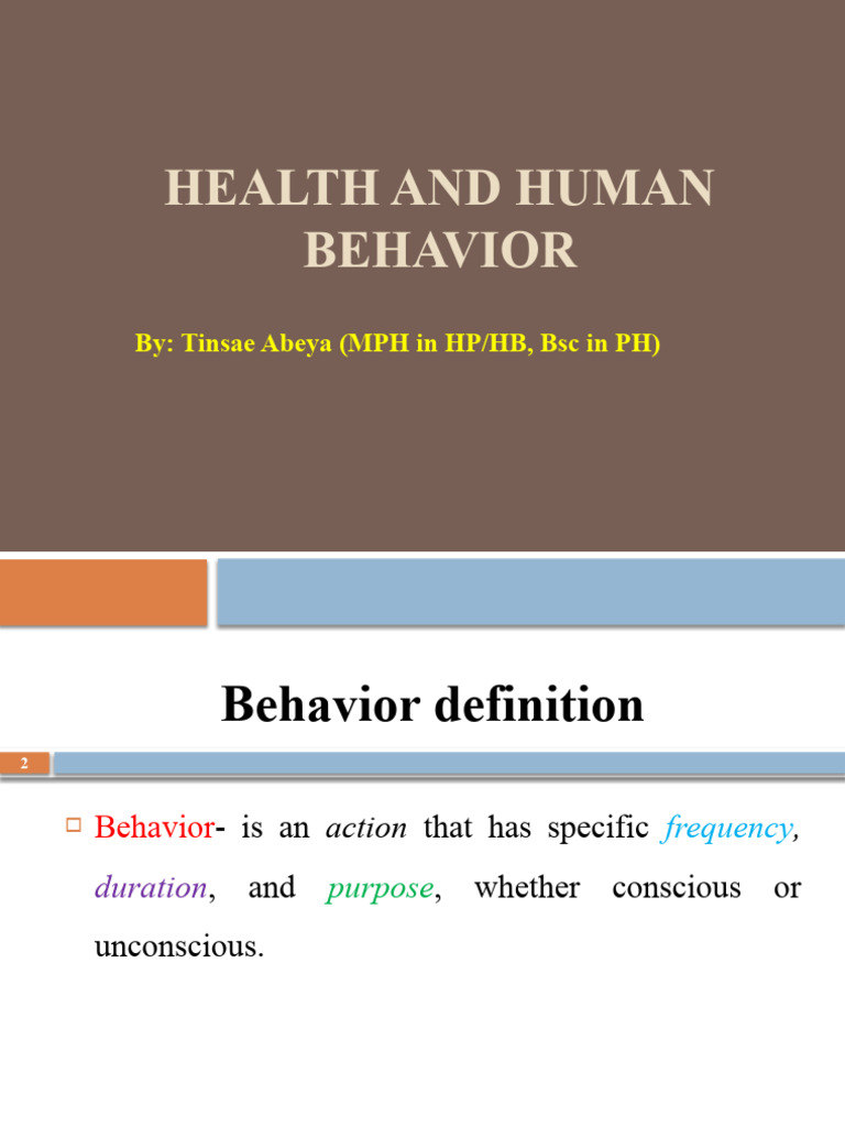 Health and Human Behavior | PDF | Behavior | Attitude (Psychology)