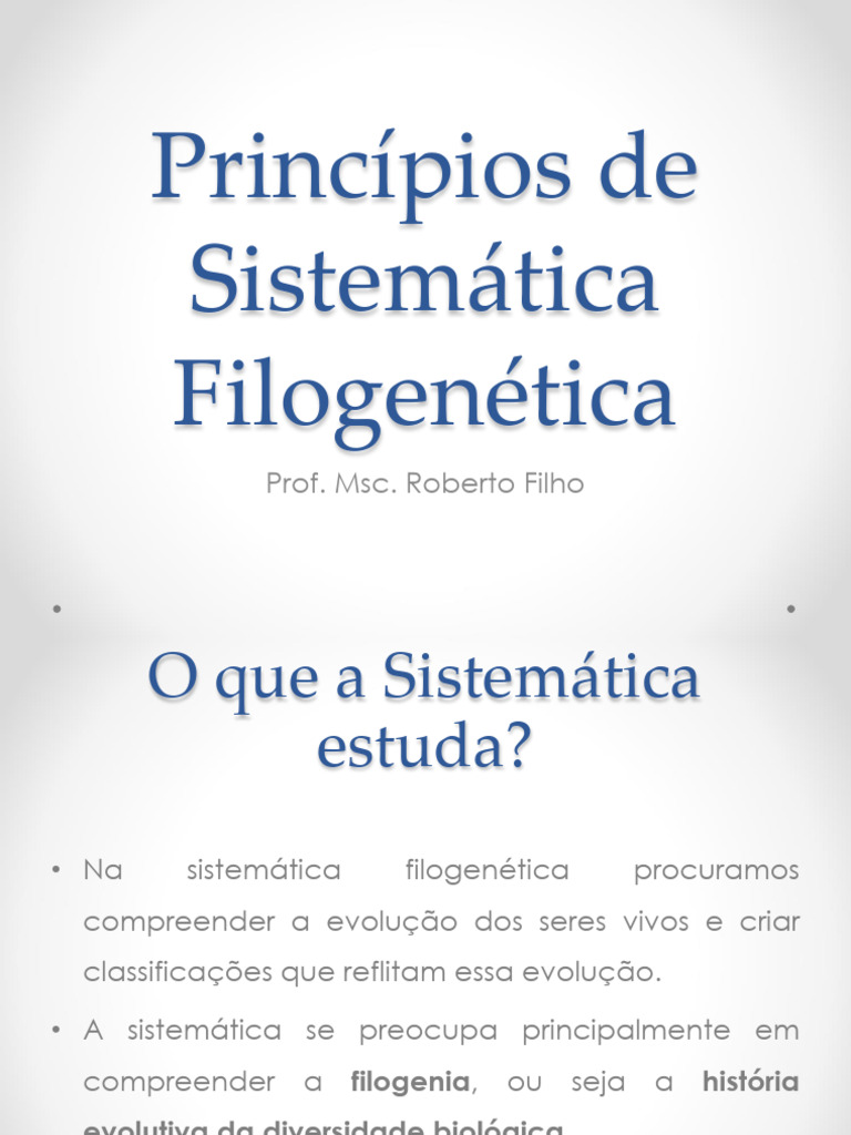 Princípios de Sistemática Filogenética | PDF | Filogenética | Espécies