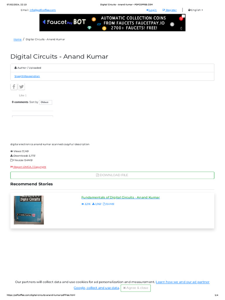 Digital Circuits - Anand Kumar | PDF | Digital Electronics | Computing