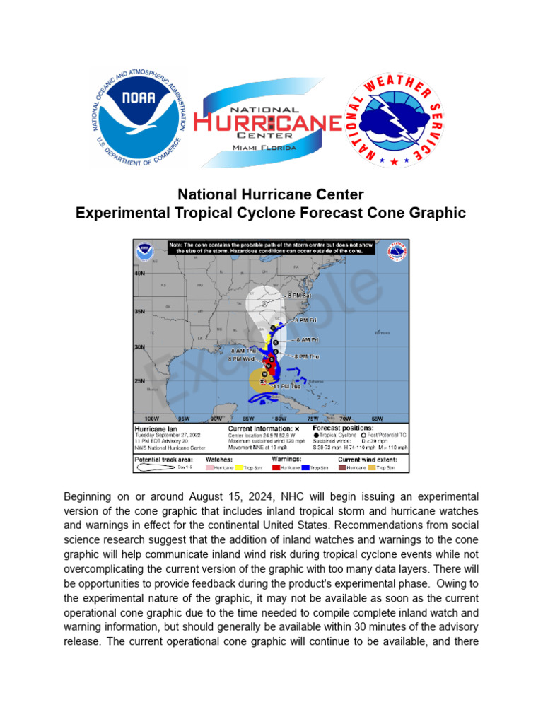 NHC Cone Graphic Change Announcement | PDF | Tropical Cyclones ...