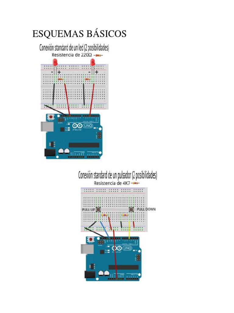 ESQUEMAS BÁSICOS CONEXIONES A ARDUINO | PDF