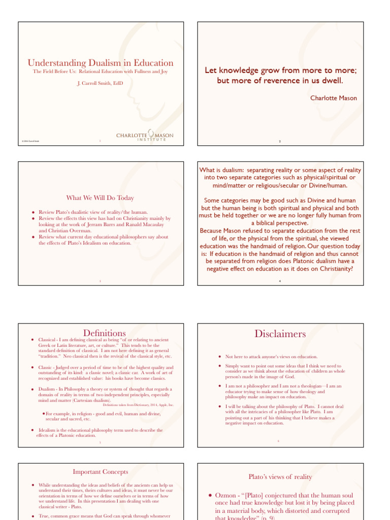 Understanding Dualism in Education01 | PDF | Soul | Plato