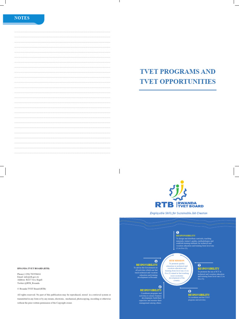 RTB Booklet Print | PDF | Vocational Education | Agriculture