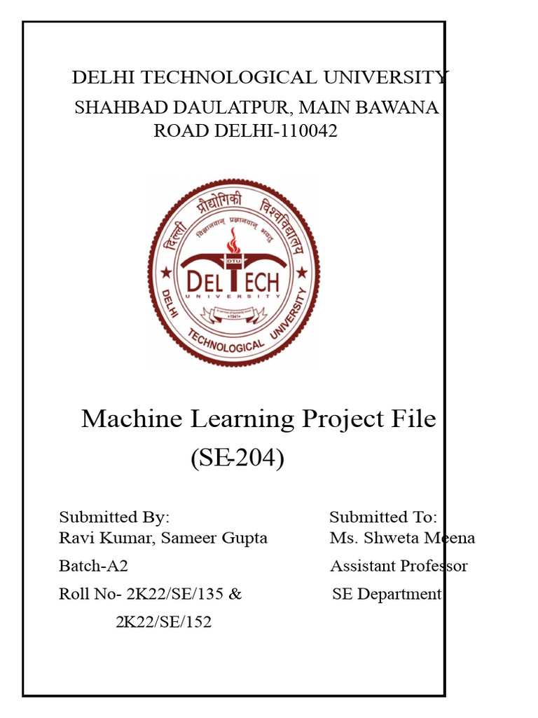 ML Project Proposal | PDF | Machine Learning | Dependent And Independent Variables