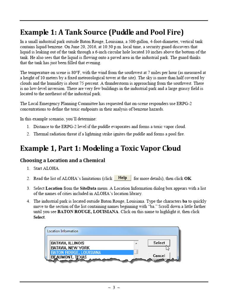 Example 1: A Tank Source (Puddle and Pool Fire) | PDF