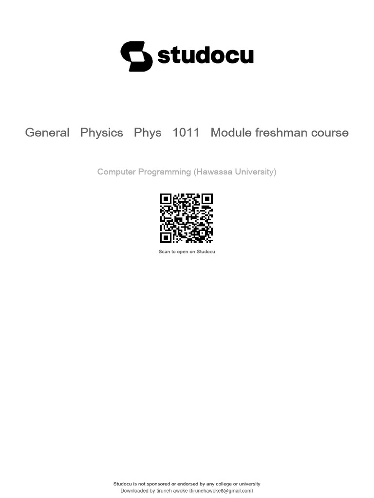 General Physics Phys 1011 Module Freshman Course | PDF | Euclidean ...