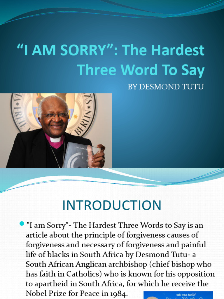 The Challenge of Saying "I Am Sorry" | PDF | Forgiveness