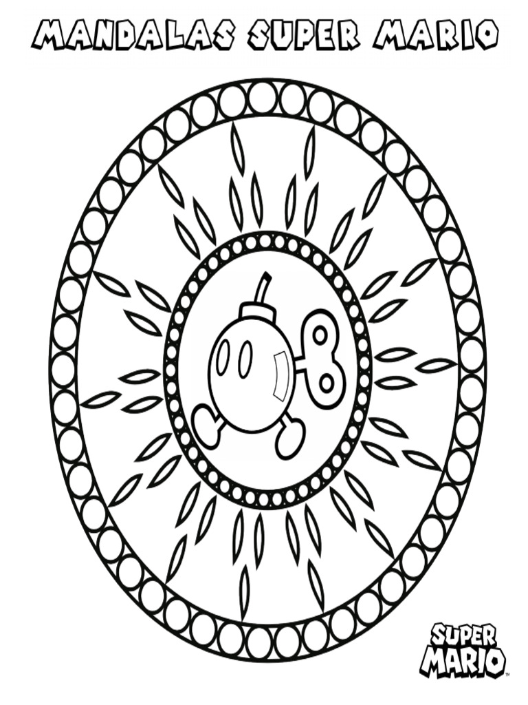 Nuevas Mandalas Colorea y Diviertete Con Mario Bross y Sus Amigos | PDF