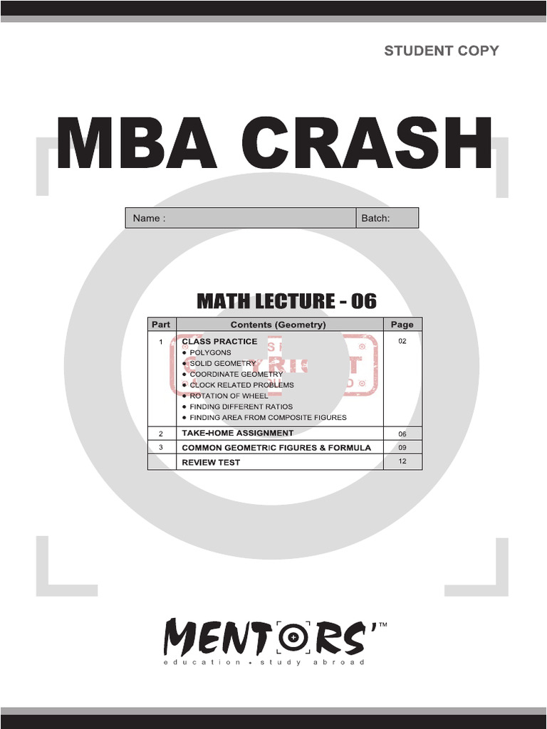 MBA-IBA Crash Math 6 (PRT) | PDF