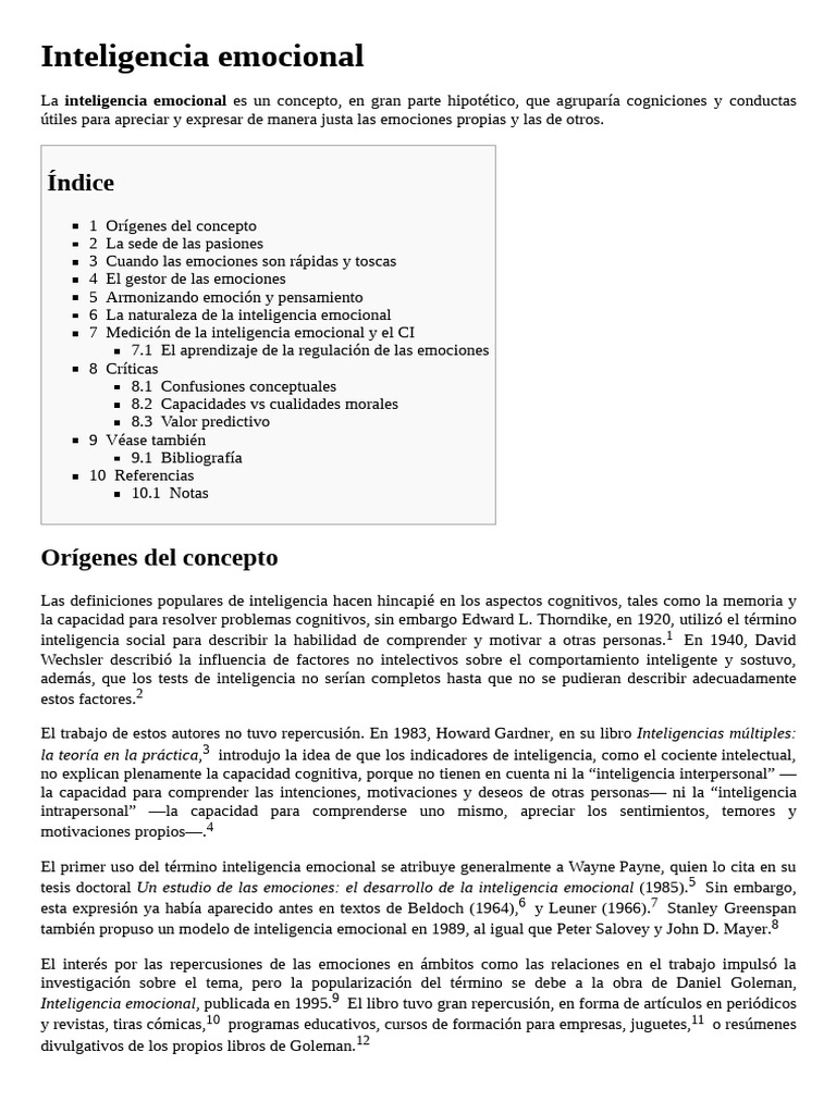 Inteligencia Emocional Pdf Cerebro Inteligencia Emocional