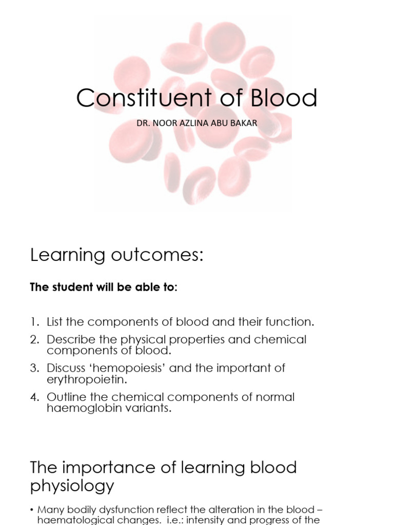 Constituent of Blood PDF | PDF | Blood Plasma | Blood