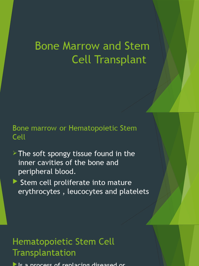 Bone Marrow and Stem Cell Transpplant | PDF | Hematopoietic Stem Cell ...