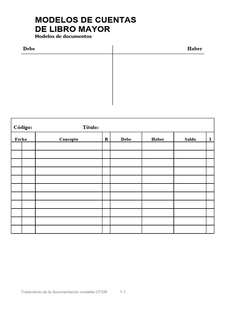 Modelo Cuentas Libro Mayor | PDF