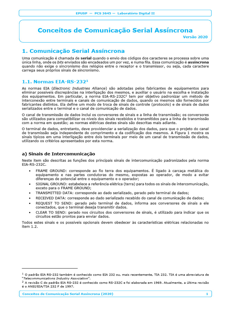 Comunicacao Serial 2020 | PDF | Tempo | Rede elétrica
