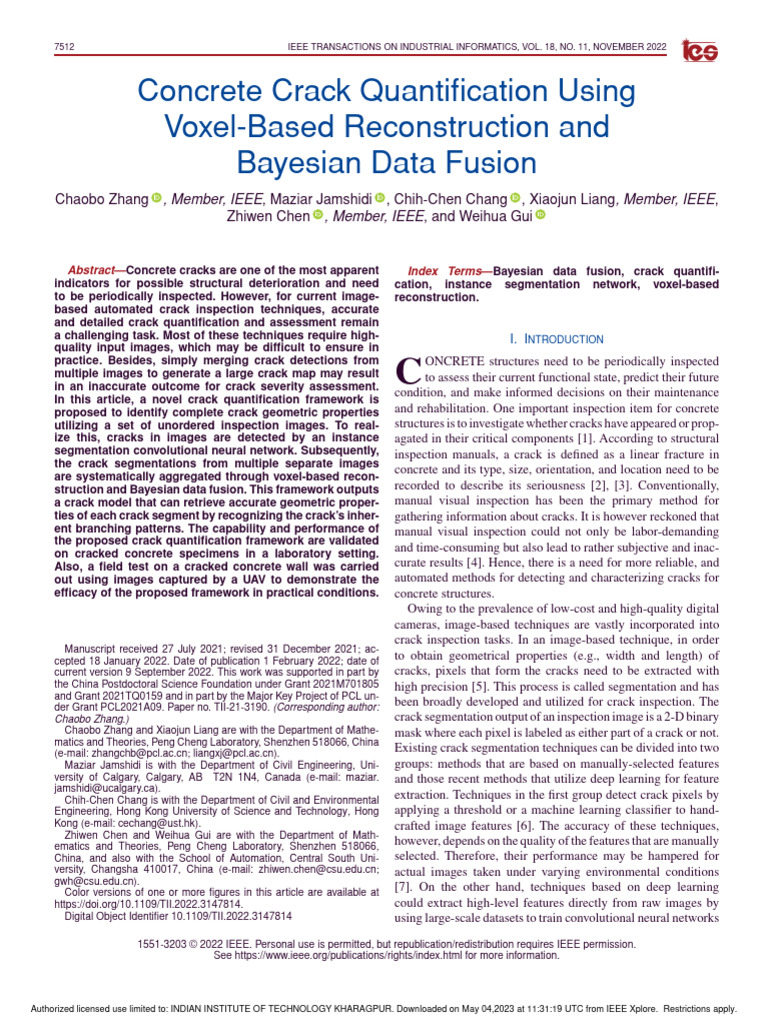 Concrete Crack Quantification Using Voxel-Based Reconstructi | PDF | Image Segmentation | Voxel