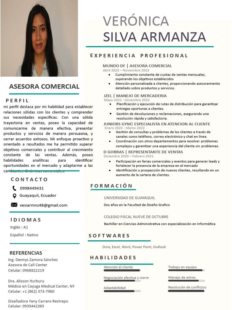 Veronica CV | PDF | Servicio al Cliente | Informática