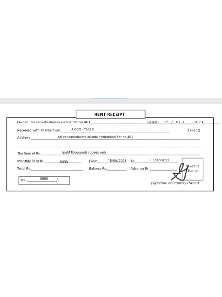 Rent Payment | PDF