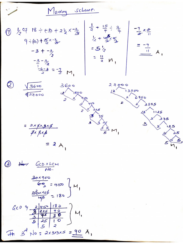 Mathematics Form 2 - Marking Scheme | PDF