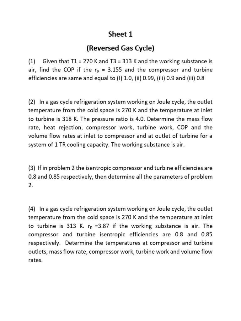 Sheet 1 Ref | PDF | Heat Exchanger | Turbine