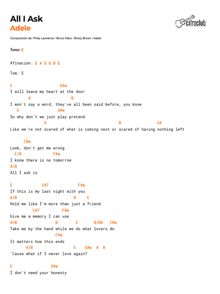 Adele - All I Ask | PDF