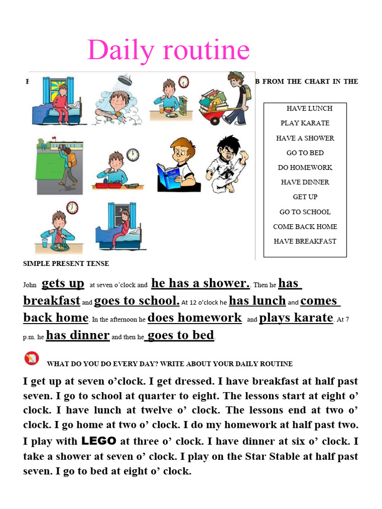 Present Simple 3rd P.singular Daily Routine Juhász Antónia 0323 | PDF