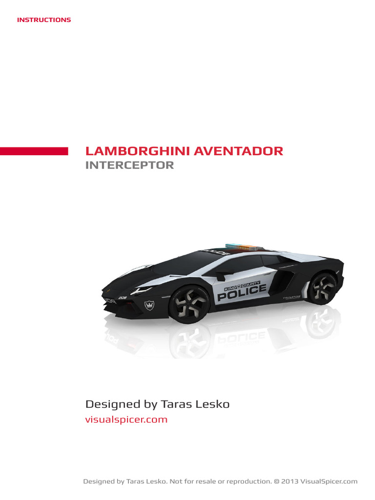 Lamborghini Aventador Svj Papercraft Template