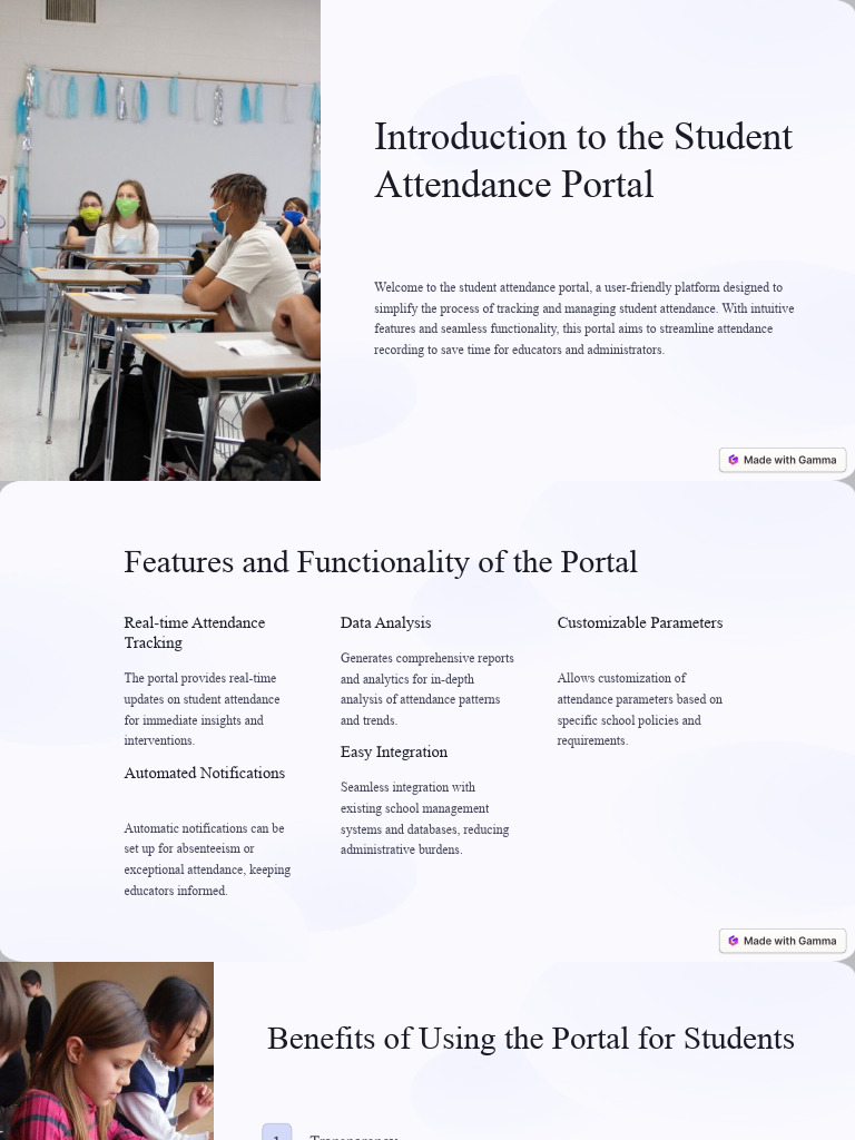 Introduction To The Student Attendance Portal | PDF | Analytics | Usability