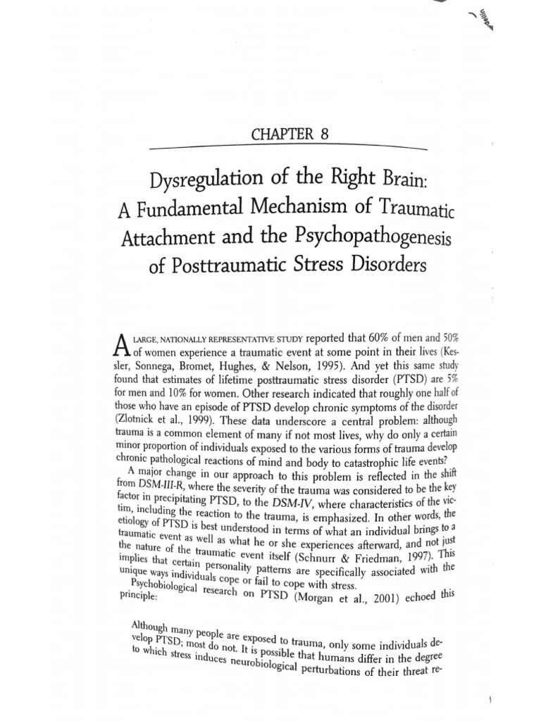 Chapter 8 Dysregulation of the Right Brain | PDF