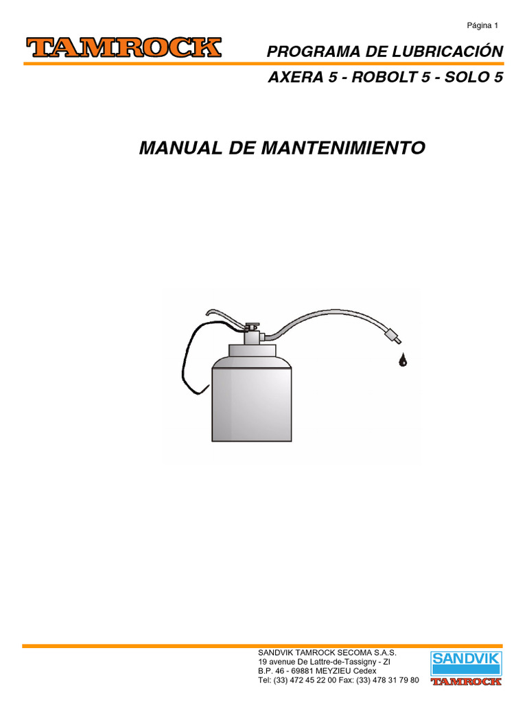 Programa de Lubricación Sandvik | PDF | Vehículos | Bienes manufacturados