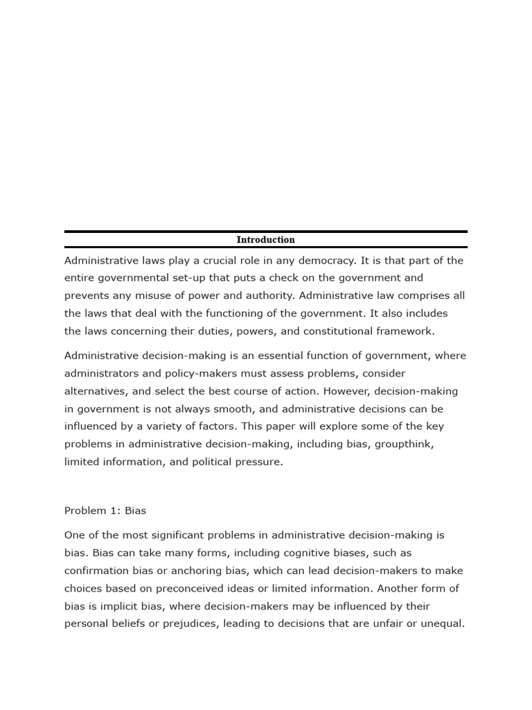 Administrative Law Assignment | PDF | Decision Making | Information