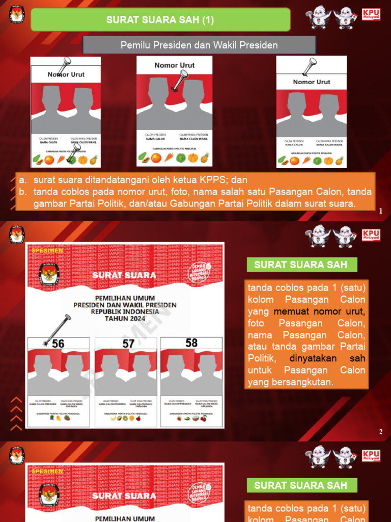 Kriteria Surat Suara Sah Dan Tidak Sah | PDF