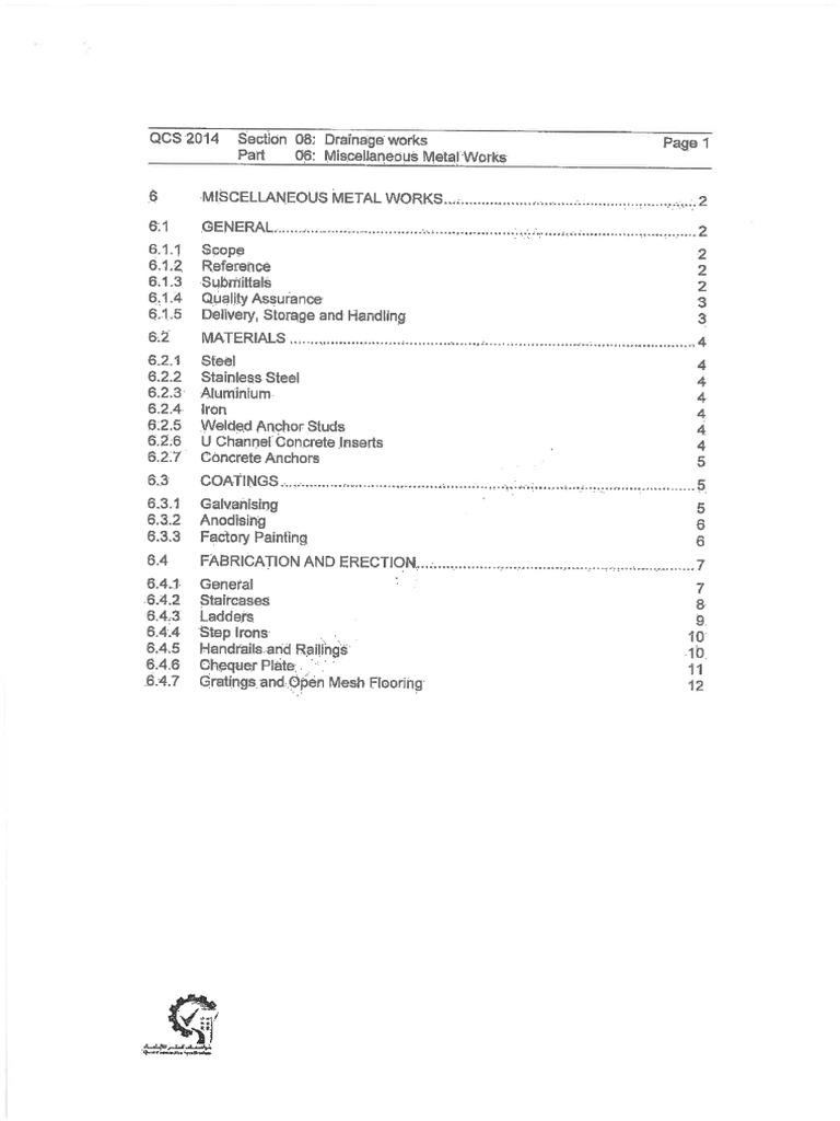 QCS 2014 Specifications | PDF