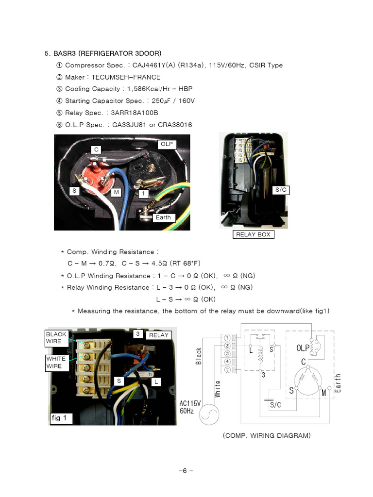 CAJ4461Y Compressor Wiring Diagram | PDF