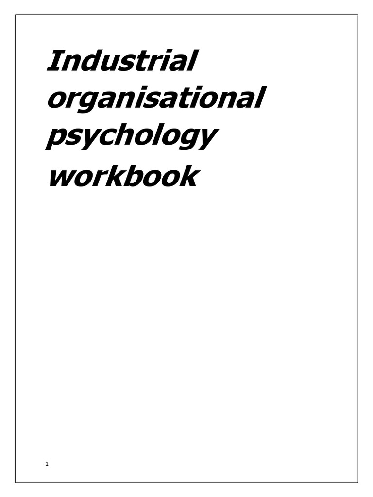 Industrial Organisational Psychology | PDF | Industrial And ...