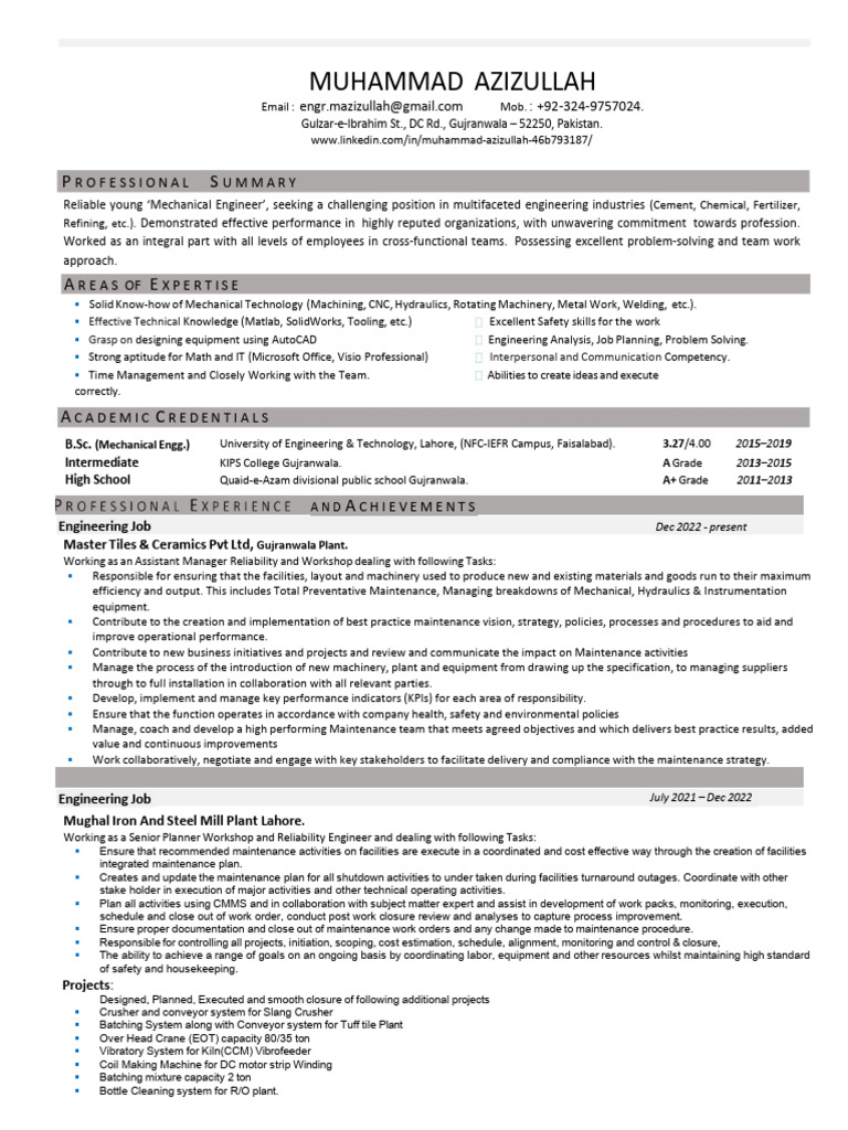 My Resume PDF | PDF | Belt (Mechanical) | Engineering